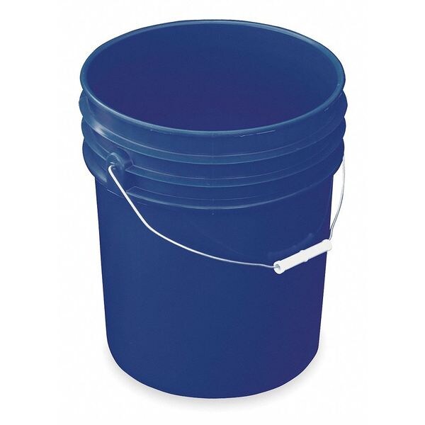 Vestil Pail, Open Head, Round, 5 gal, HDPE, Blue PAIL-54-PBS | Zoro