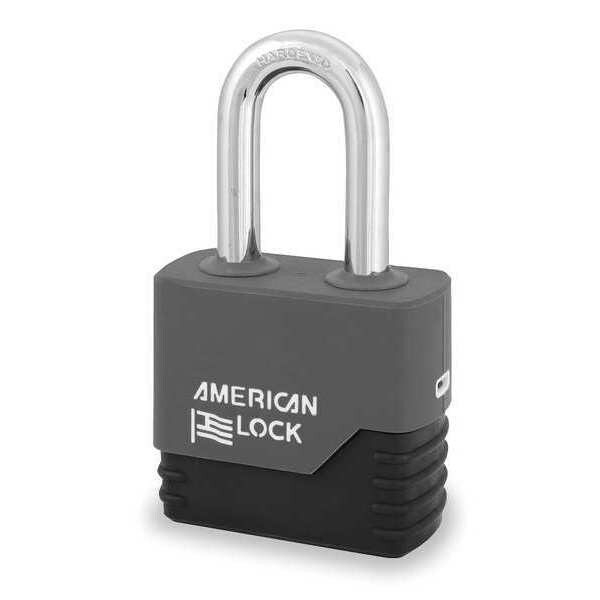 American Lock Keyed Padlock, Extended, Rectangular Steel Body, Boron ...