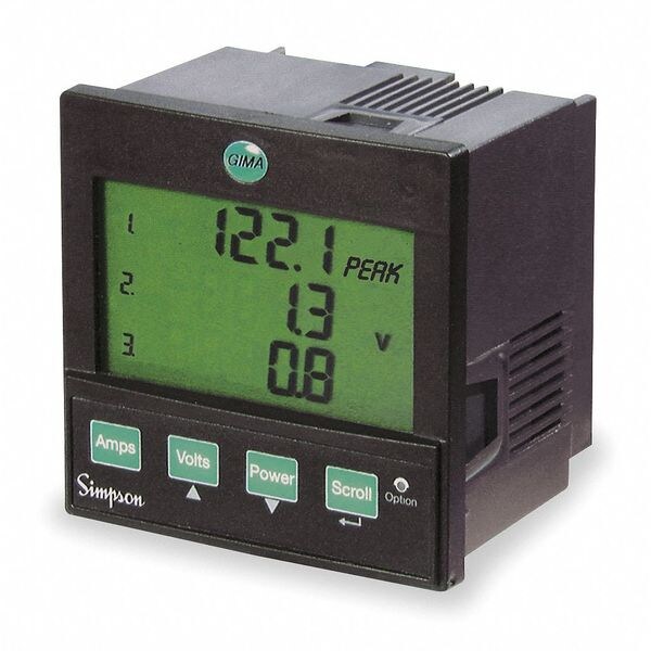 Simpson Electric Digital Panel Meter, 3 Phase G100-1-1-1-0 | Zoro