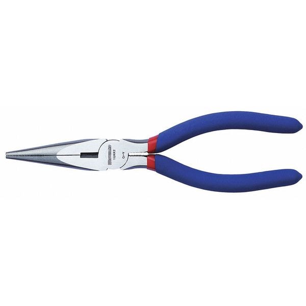 WESTWARD Standard Long Nose Plier, with Yes Dipped Handle - 1UKK2
