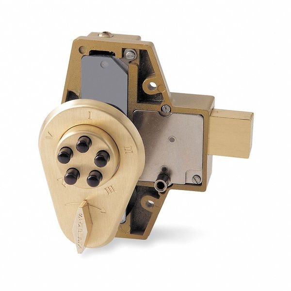 Simplex Pushbutton Deadbolt, Satin Chrome 904-26D | Zoro