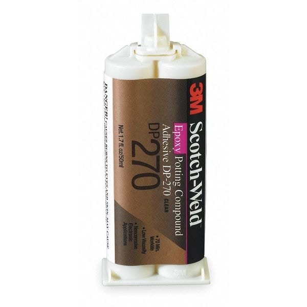 3M Epoxy Adhesive, DP270 Series, Cartridge, 1:1 Mix Ratio, 3 hr ...