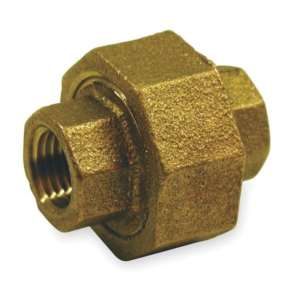 Zoro Select Union Red Brass Union, 1 in Female NPT X 1 in Female NPT ...