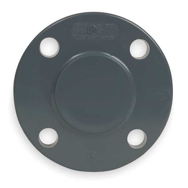 Zoro Select PVC Blind Flange, Socket, 2 in Pipe Size 853-020 | Zoro