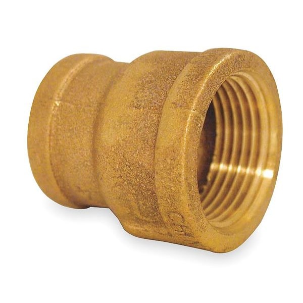 Zoro Select Reducing Coupling Brass Reducing Coupling, 2 in Female NPT ...