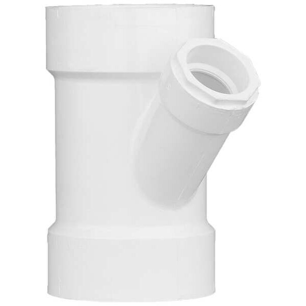 Zoro Select PVC Reducing Wye, Hub, 4 in x 4 in x 1 1/2 in Pipe Size ...
