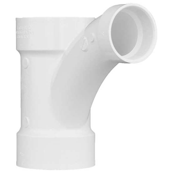 Zoro Select PVC Wye and 45 Degree Elbow, Hub, 3 in x 3 in x 2 in Pipe ...