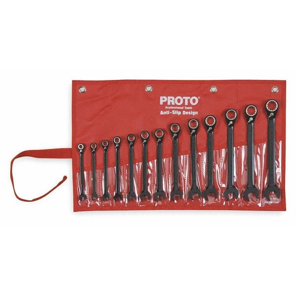 Proto Ratcheting Wrench Set, Metric, 7 mm to 19 mm, 13-Piece JSCVM-13S ...