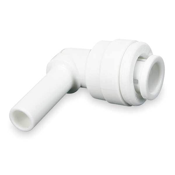 John Guest Plug-In Elbow, 1/4 in Tube Size, Acetal, White, 10 PK ...