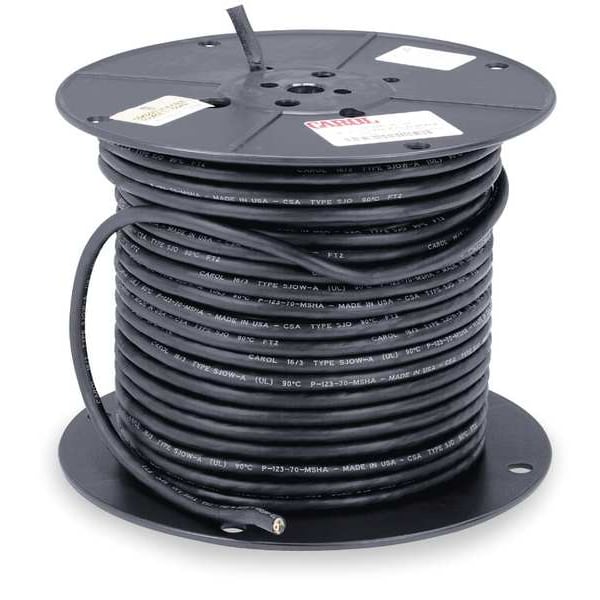 Carol 14 AWG 3 Conductor Carolprene Portable Cord 300V 250 ft. BK ...