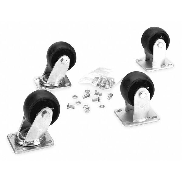 Revvo Plate Caster Kit, 2600 lb, 5 In Dia 5GB PL1G D | Zoro