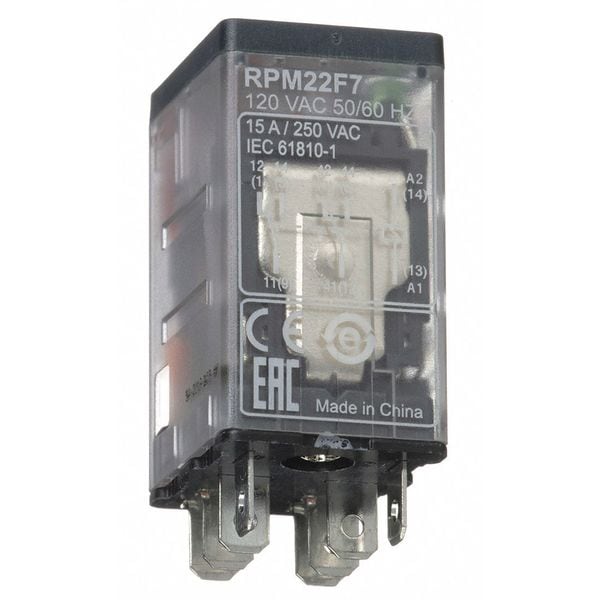 Schneider Electric General Purpose Relay, 120V AC Coil Volts, Square, 8 Pin, DPDT RPM22F7 | Zoro