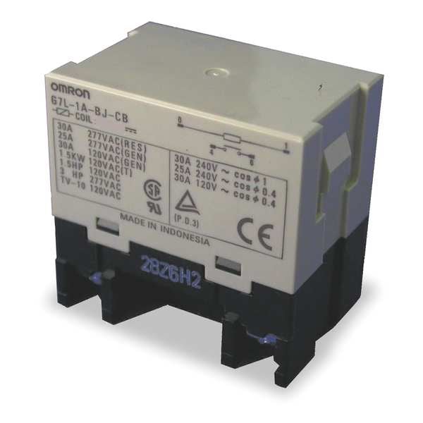 Omron E-Bracket, Enclosed Power Relay, Square, 30 A, 4, Screw G7L-1A-BJ-CB-AC200/240 | Zoro