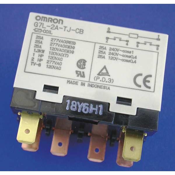 Omron Enclosed Power Relay, Bracket Mounted, DPST-NO,, 04/10/2024