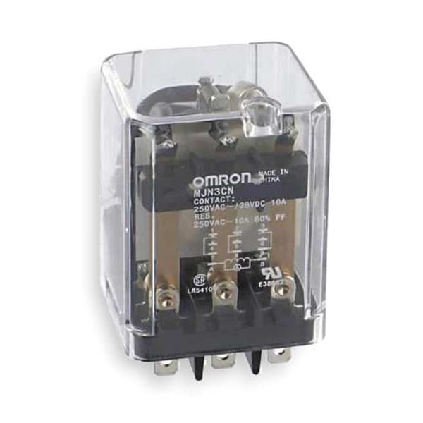 Omron Plug-In, General Purpose Relay, Square, 10 A, 11, Quick Connect MJN3C-N-AC24 | Zoro