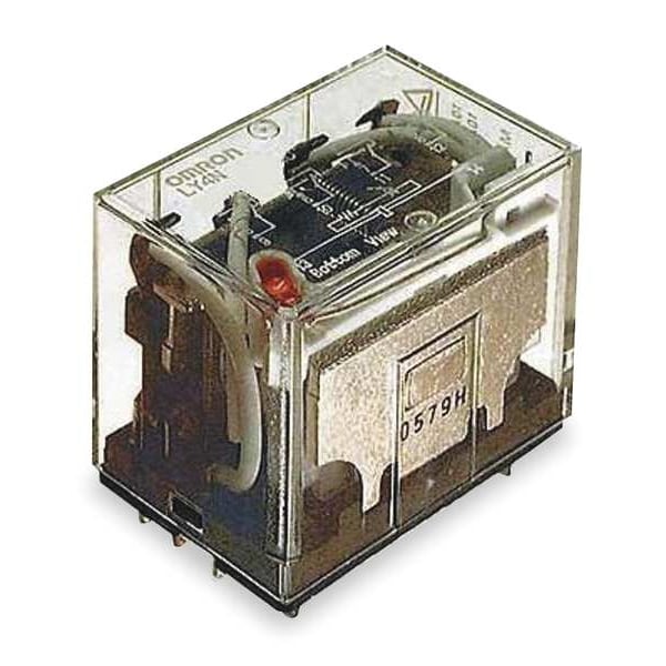 Omron General Purpose Relay, 24V DC Coil Volts, Square, 14 Pin, 4PDT LY4N-DC24 | Zoro