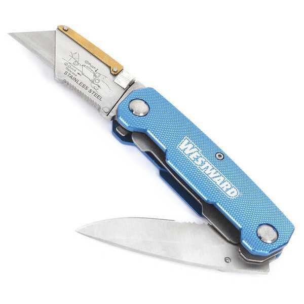 Westward Folding Utility Knife Clip Point, 7-3/16" L 1YJD7 | Zoro