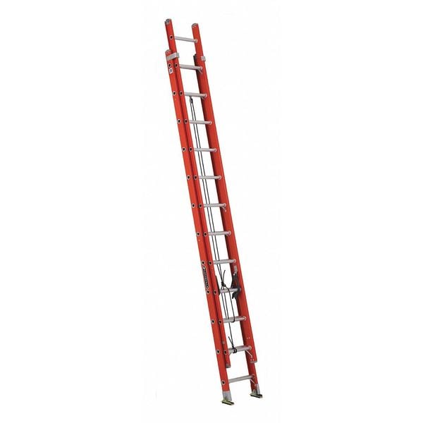 Louisville 24 ft Fiberglass Extension Ladder, 300 lb Load Capacity ...