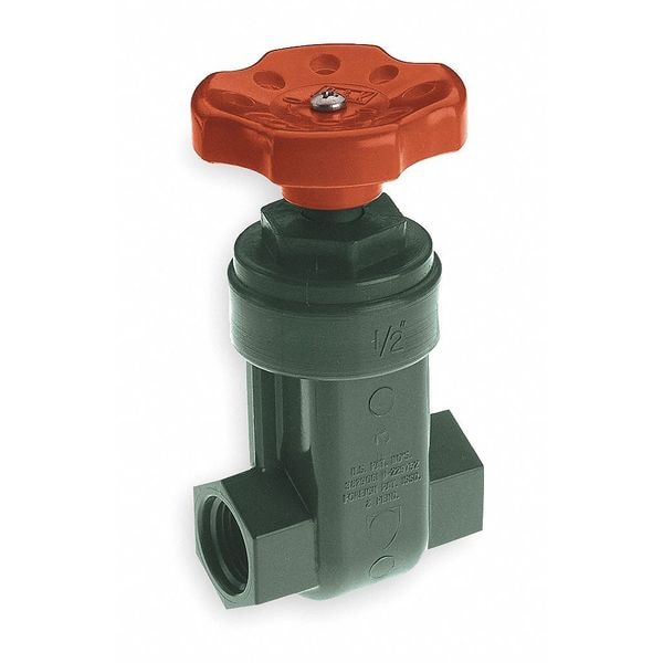 Zoro Select Gate Valve, 1/2 In., FNPT, PVC, Schedule 80 100-103 | Zoro