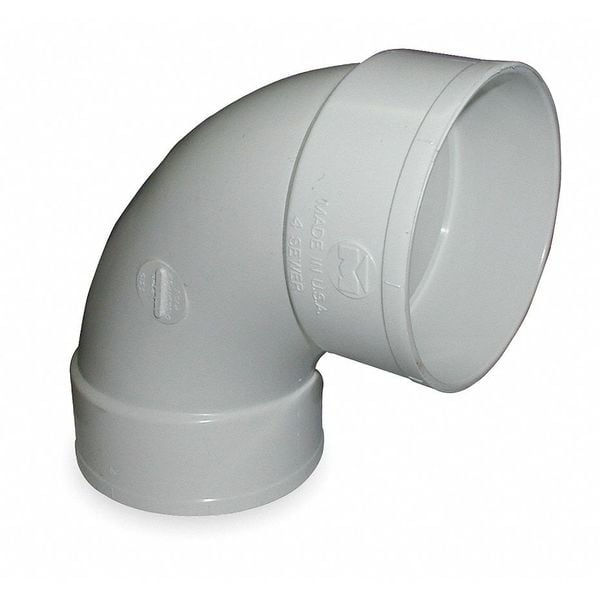Charlotte Pipe And Foundry 3" Hub PVC DWV 90 Degree Long Sweep Elbow ...