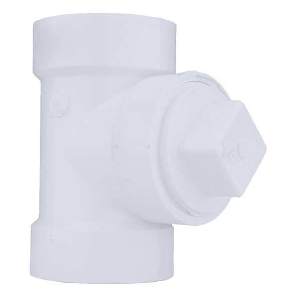Zoro Select PVC Cleanout Tee with Plug, Hub x Hub x FNPT, 2 in Pipe ...