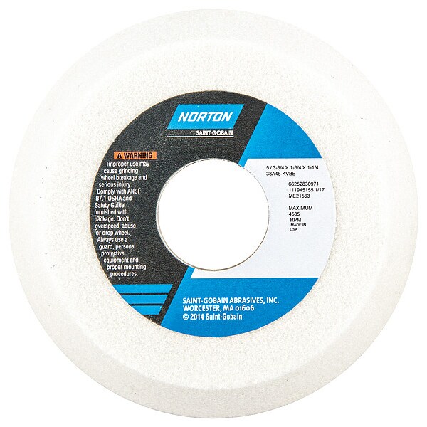 Norton Abrasives Flaring Cup Wheel, 5 Diax1.75Tx1.25AH, PK5 66252830971 ...