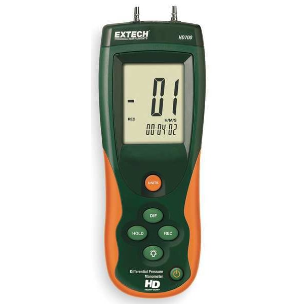 Extech Handheld Manometer, 0 to 55.40 In WC HD700 | Zoro