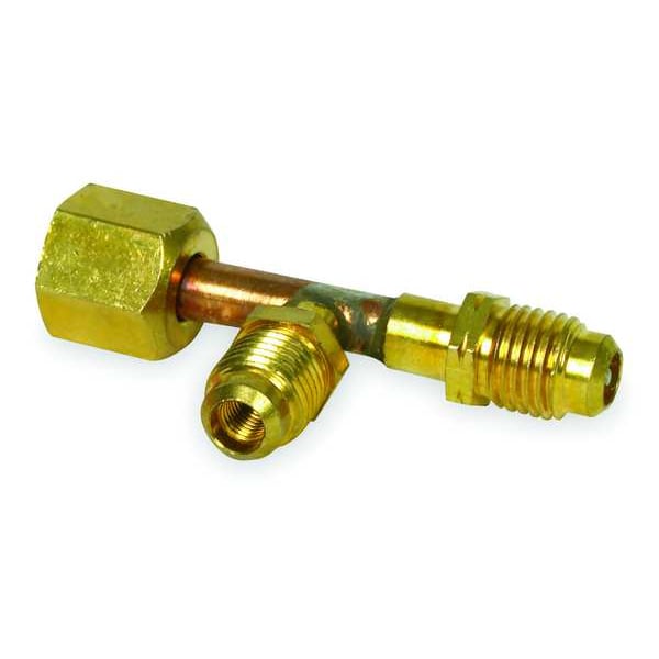 Ranco 1/4" Access Valve Tee w/ Flare Nut, Brass 30-110 | Zoro
