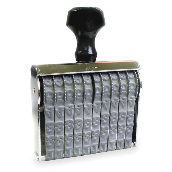 Cosco Numbering Stamp, 10 Bands, Metal, Font: 48 038718 | Zoro
