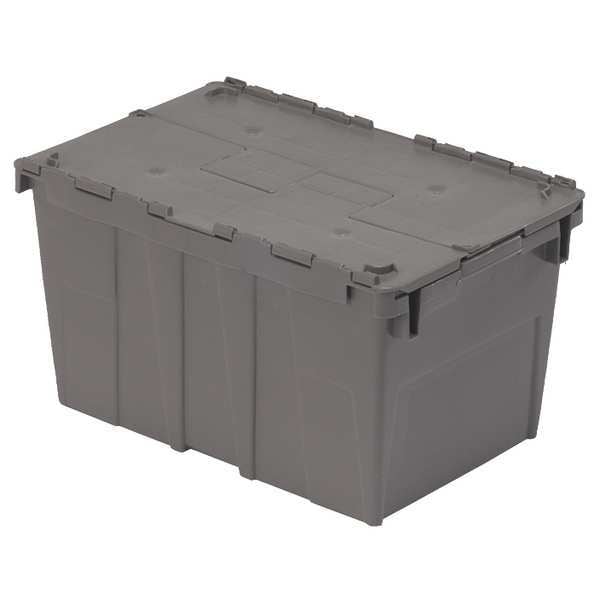 Orbis Tote Attached Lid Container, 10.47 gal, Gray, Plastic, Metal ...