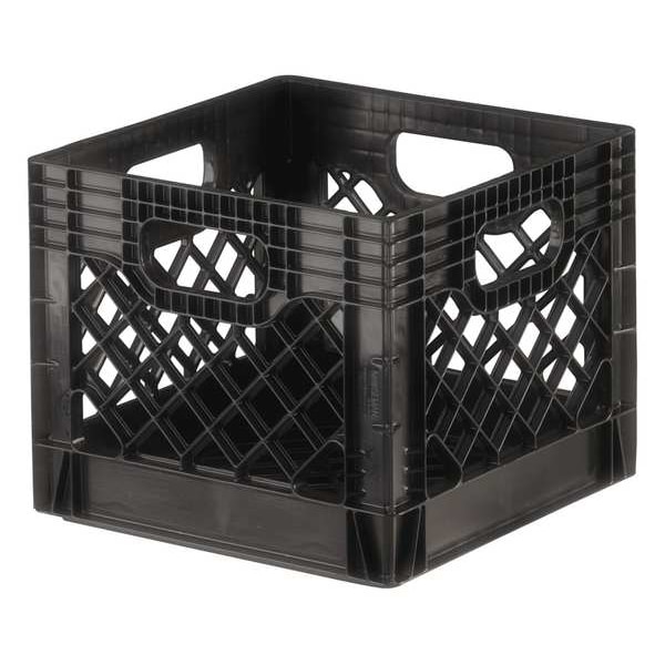 Orbis Stackable Straight Wall Tote, Black, Plastic DY16 Black | Zoro