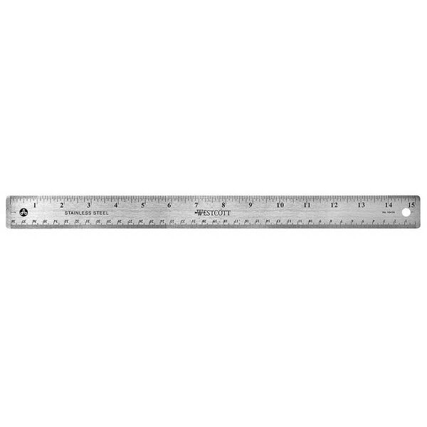 Westcott Ruler,15 Inch,Stainless Steel (10416) | Zoro