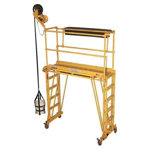 Tele-Tower Rolling Work Platform, 24 in to 132 in H, 19 in W, 72 in D ...