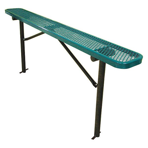 Leisure Craft Bench w/o Back, Ingroud Mount, 8ft., Green B8XPIG-GREEN ...