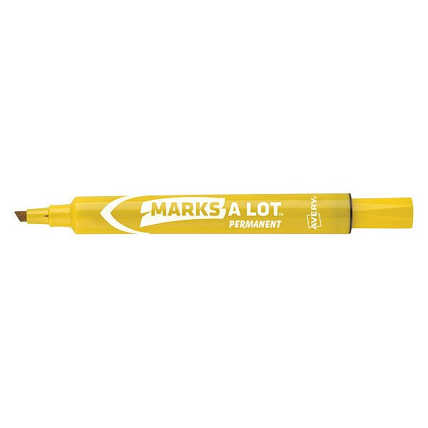 Mark-A-Lot Large Desk-Style Permanent Marker, Chisel Tip, Yellow 7170908882 | Zoro