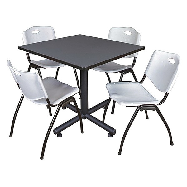 Kobe Square Breakroom Table, 36" W, 29" H, Gray TKB3636GY47GY | Zoro