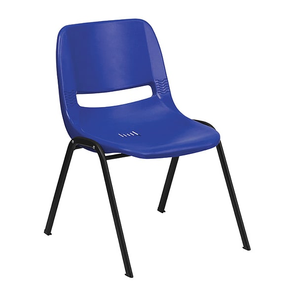 Flash Furniture Blue Plastic Stack Chair, PK5 5-RUT-EO1-BL-GG | Zoro
