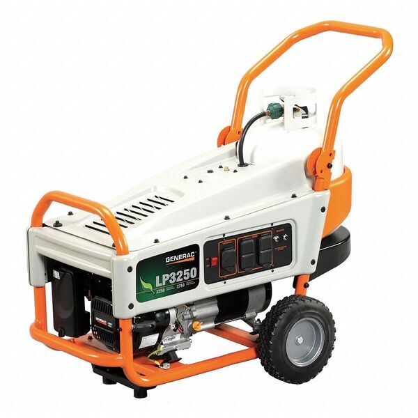 Generac Portable Generator, Liquid Propane, 3250 Rated, 3750 Surge ...