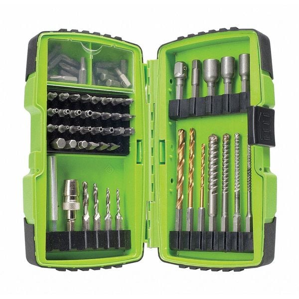Greenlee 68 Piece Drill Bit Set, 1/4", 5/16", 3/8" DDKIT-1-68 | Zoro
