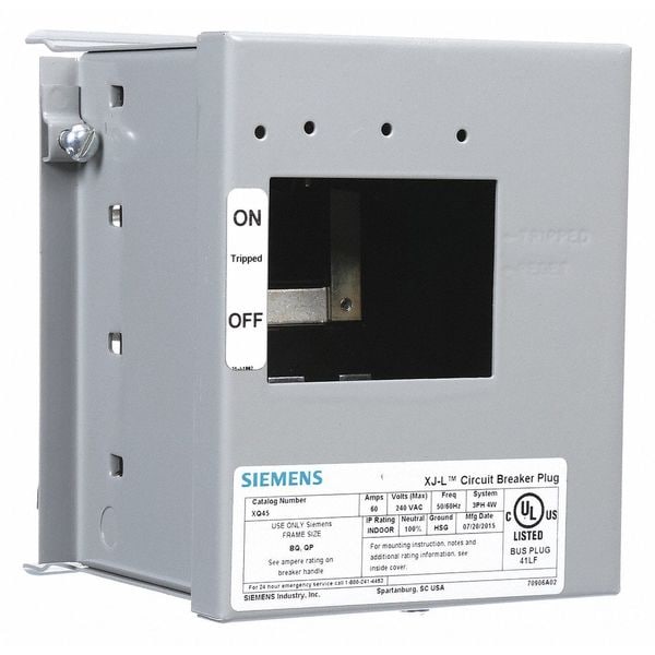 Siemens Bus Plug Enclosure, 60A, 120/240V AC, XQ, 3 Phase, 4 Wire US2 ...