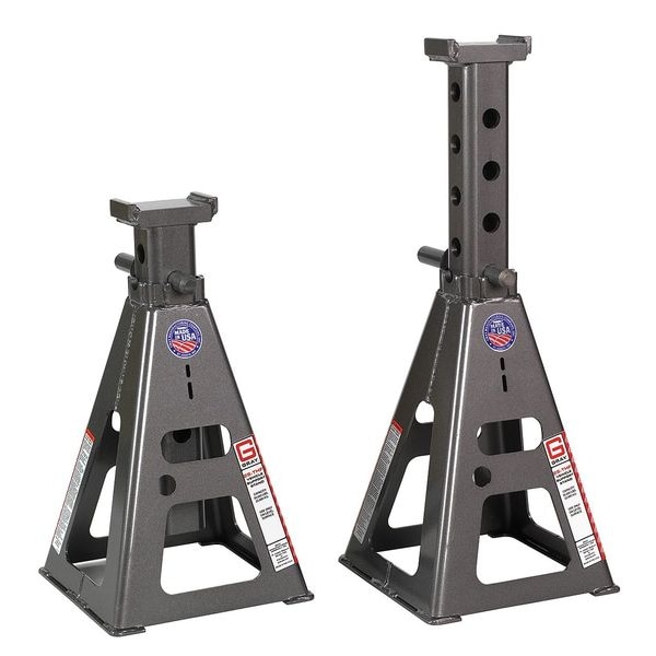 Gray Vehicle Stand, Pin Style, 25 Tons, Tall, PR 25T-HF Stands | Zoro