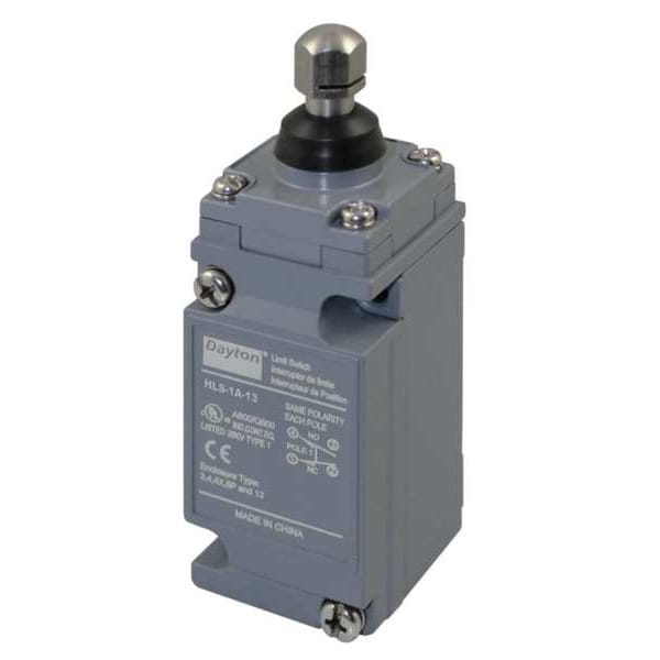 Dayton Heavy Duty Limit Switch, Plunger, SPDT, 10A @ 600V AC, Actuator Location: Top 11X452 | Zoro