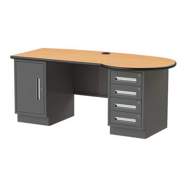 Greene Manufacturing Executive Desk Bow Front Executive Desk, 60"Wx78 ...