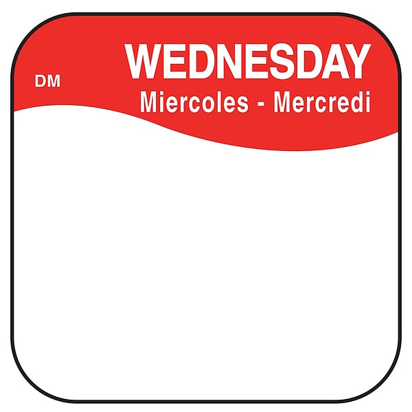 Daymark Food Safety Label, Red/White, 3/4 in H IT110037-3-WED | Zoro