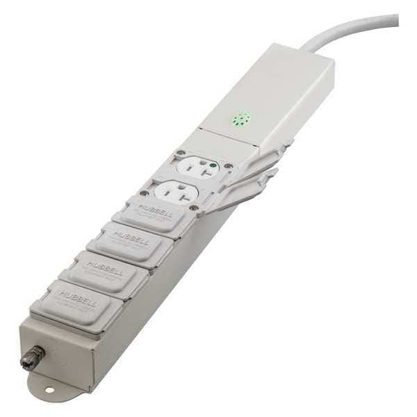Hubbell Wiring Device-Kellems Power Strip, Surge, Hospital Grade, 6 ft ...