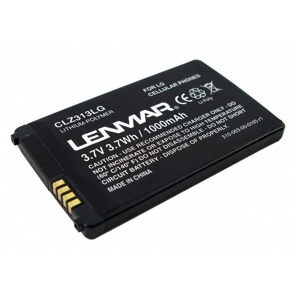 Lenmar Cellphone Battery, 3.7V, 1000mAh, For LG CLZ313LG | Zoro