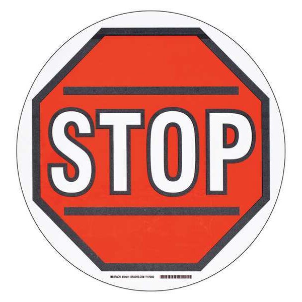 Brady Floor Marking Sign, 17"L, Black, Red, White 104511 | Zoro