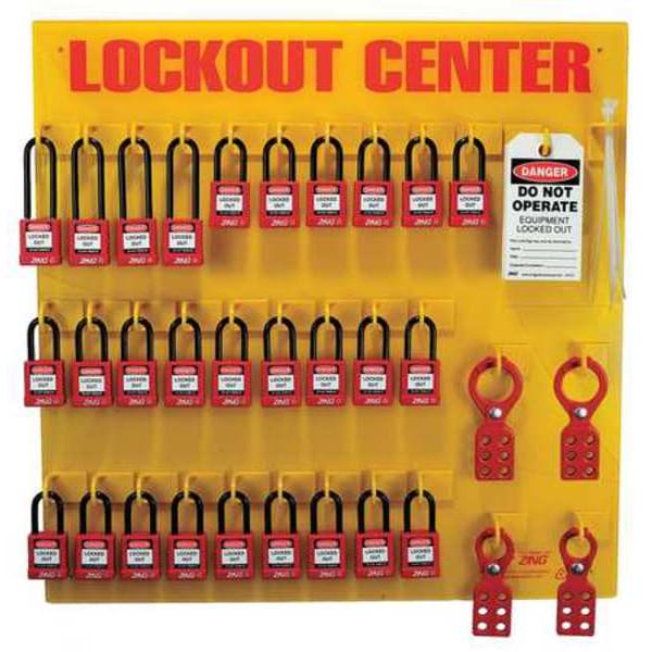 Zing Lockout Station, Filled, 28 Padlocks 7116 | Zoro
