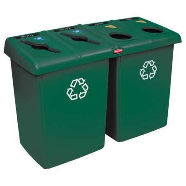 Rubbermaid Commercial 92 gal Rectangular Recycling Bin, Open Top, Gloss ...