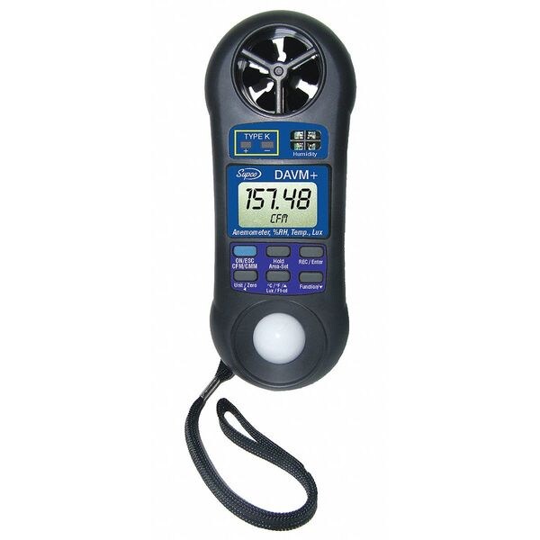 Supco Anemometer with Humidity, 80 to 5910 fpm DAVM+ | Zoro